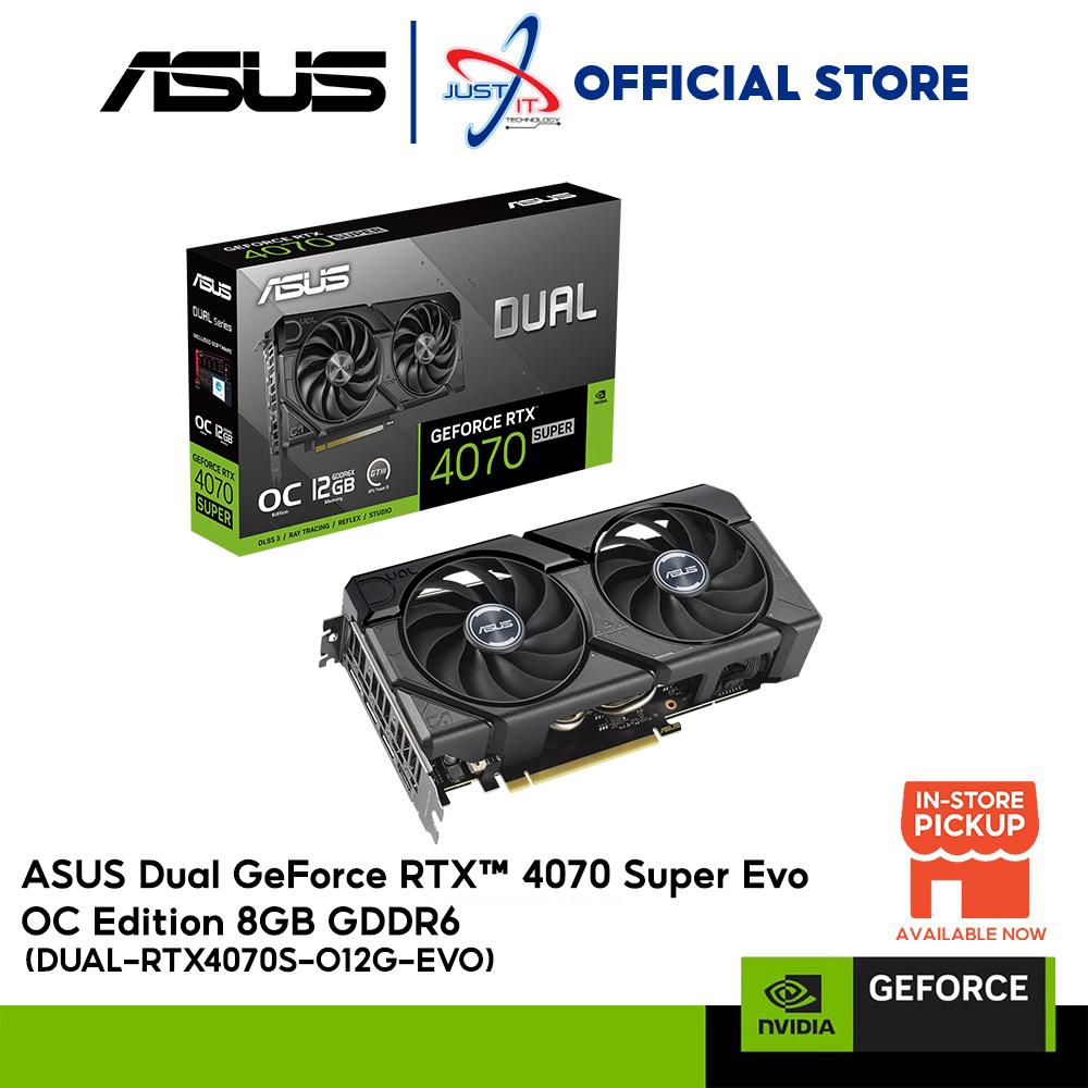 ASUS GeForce RTX4070 SUPER DUAL EVO OC EDITION 12GB DDR6 GRAPHICS CARD ( DUAL-RTX4070S-O12G-EVO ...