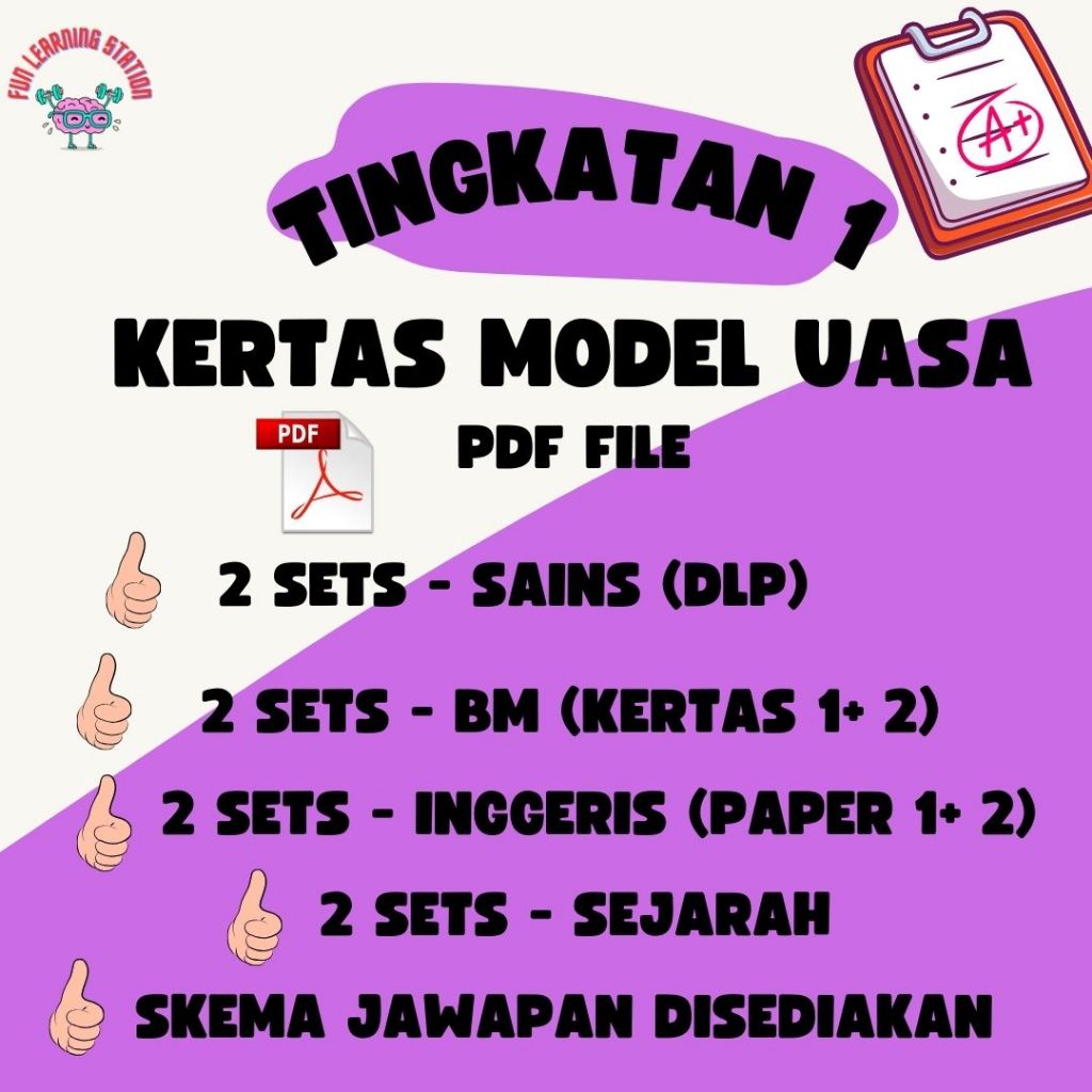 Z38-Kertas Model Soalan UASA Tingkatan 1 BM BI Sejarah KSSM Ujian Akhir ...
