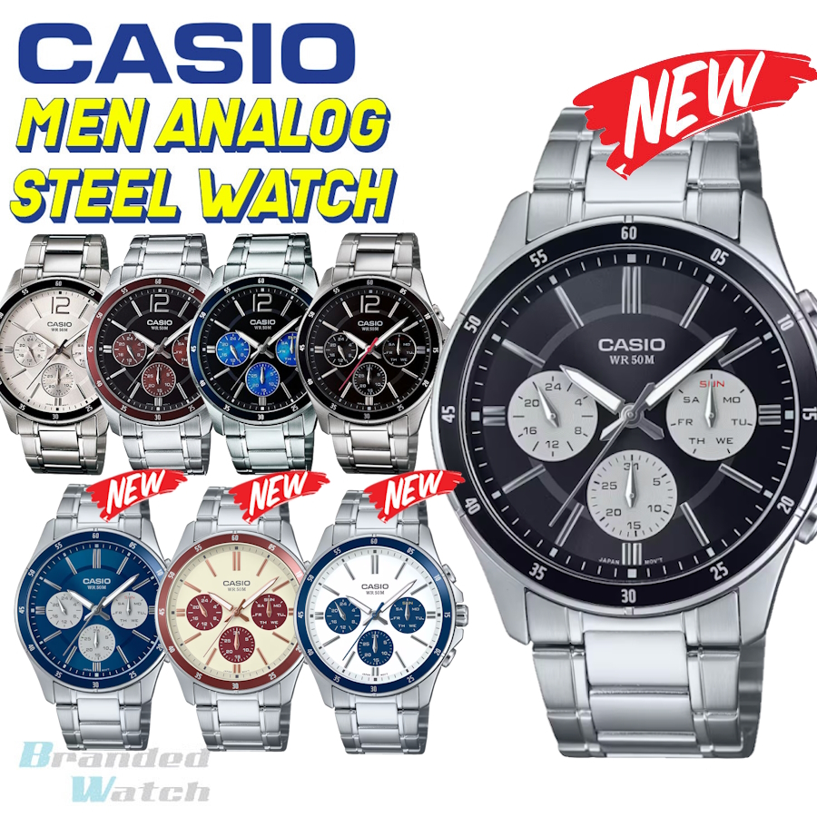 CASIO MTP-1374D WATCH MAN WATCH MULTIFUNCTION DATE DAY DISPLAY ...