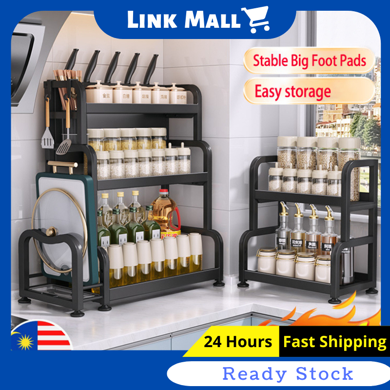Kitchen Spice Rack Stainless Steel Seasoning Storage Rak Condiment Rack ...