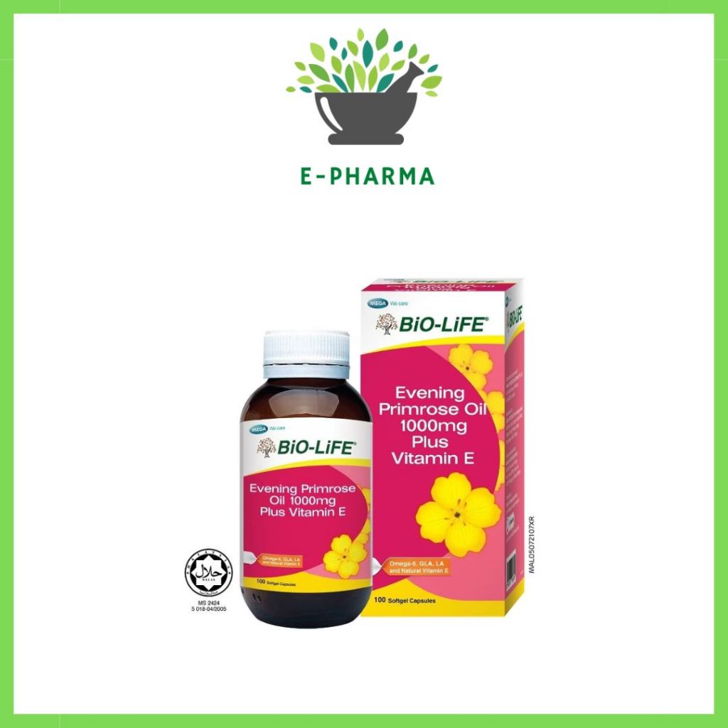 BIOLIFE Evening Primrose Oil EPO 1000mg Plus Vitamin E 100s | Shopee ...