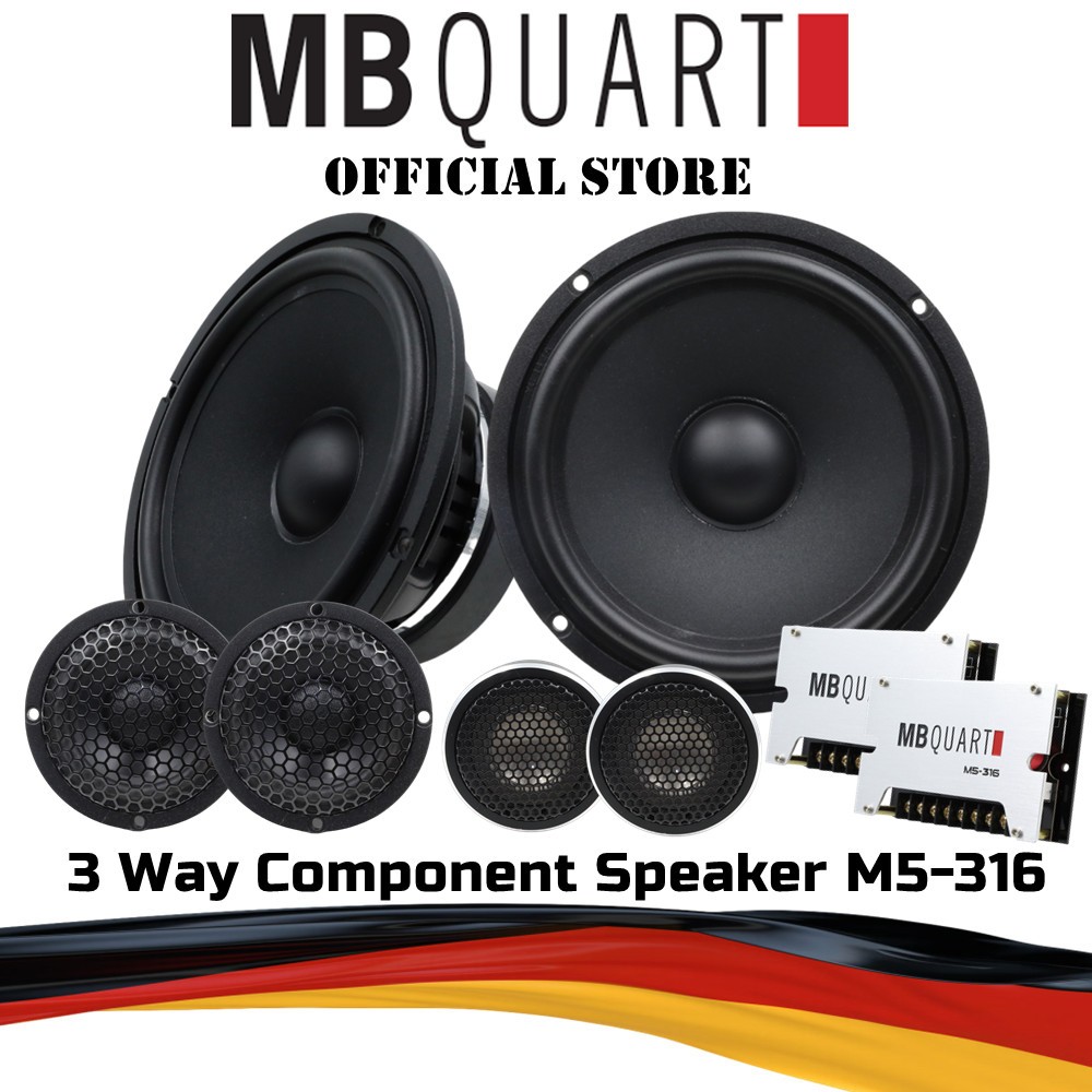 MB Quart 6.5" M5 Series 3 Way Component Set Car Speaker With Crossover ...
