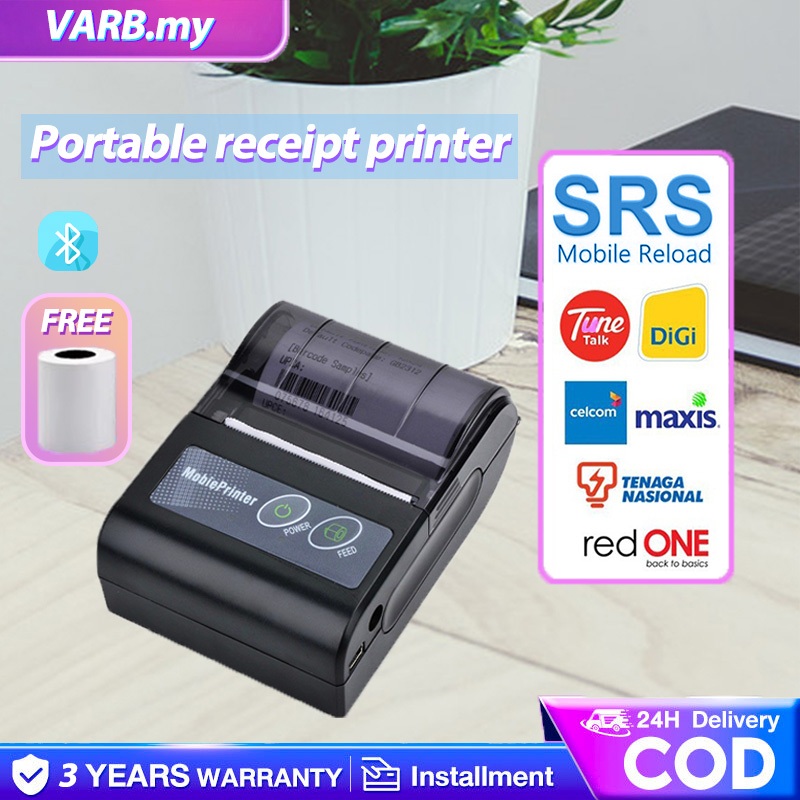 Thermal Printer Mobile Printer Wireless Receipt Printer Mini Bluetooth ...