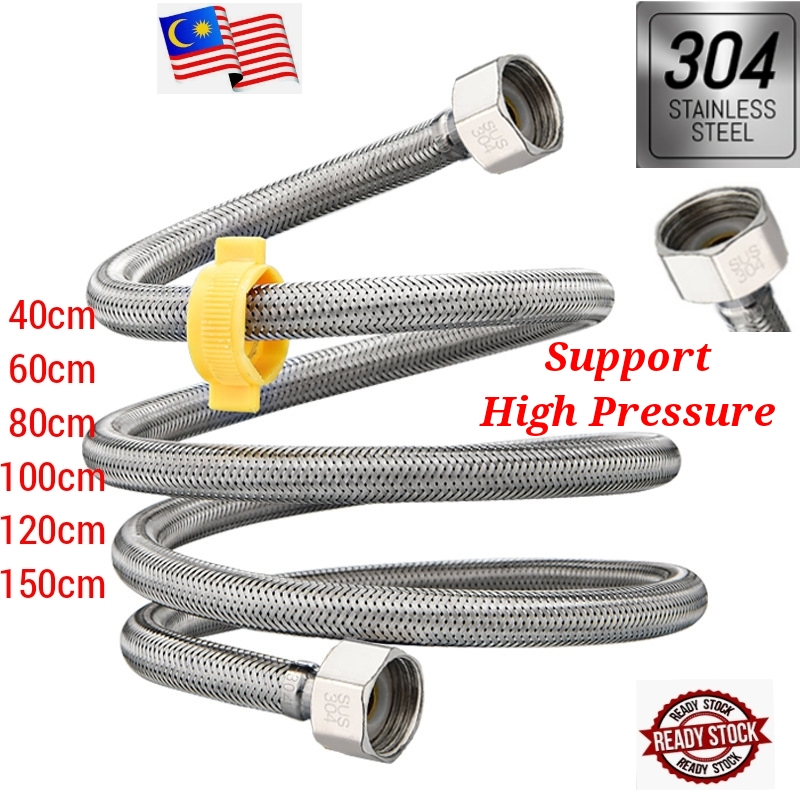 304 Stainless Steel Braided Hose Flexible Braided Hose and Connector ...
