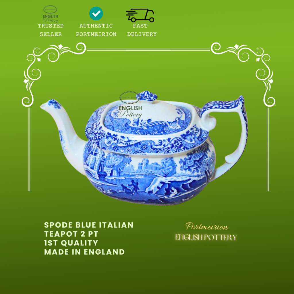Spode Blue Italian Tea Pot 2pt 1st Quality (ENG) | Shopee Malaysia