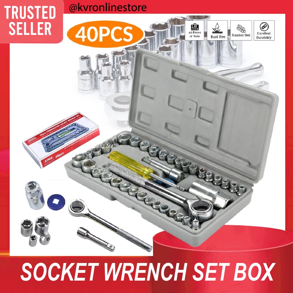 AIWA Combination Socket Wrench Set (40pcs) Spanner Auto Repair Hand ...