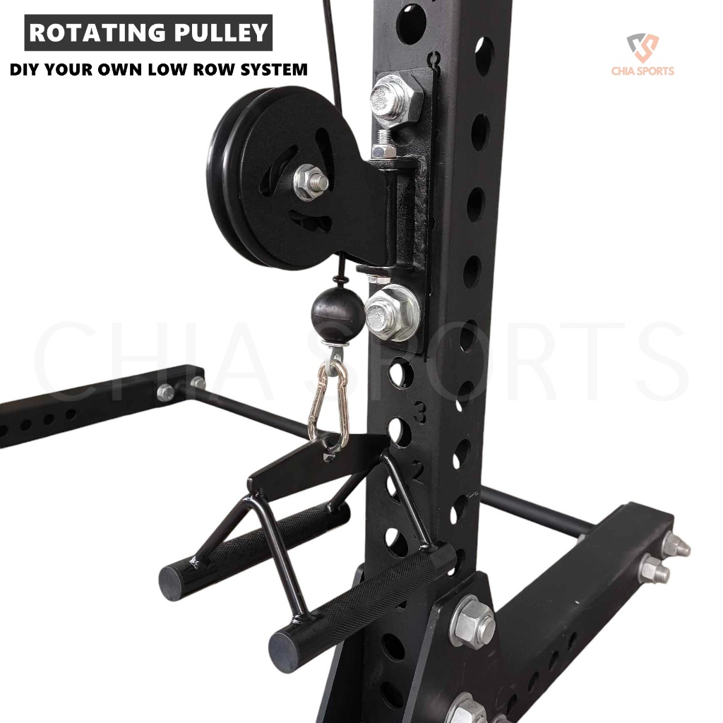 Rack Mounted Rotating Pulley Attachment Low Row System DIY Cable ...