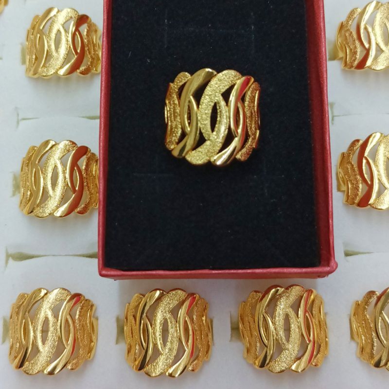 Emas Sadur 24k Rings Cincin Viral 🔥Harga Borong Boleh Laras Adjustable ...