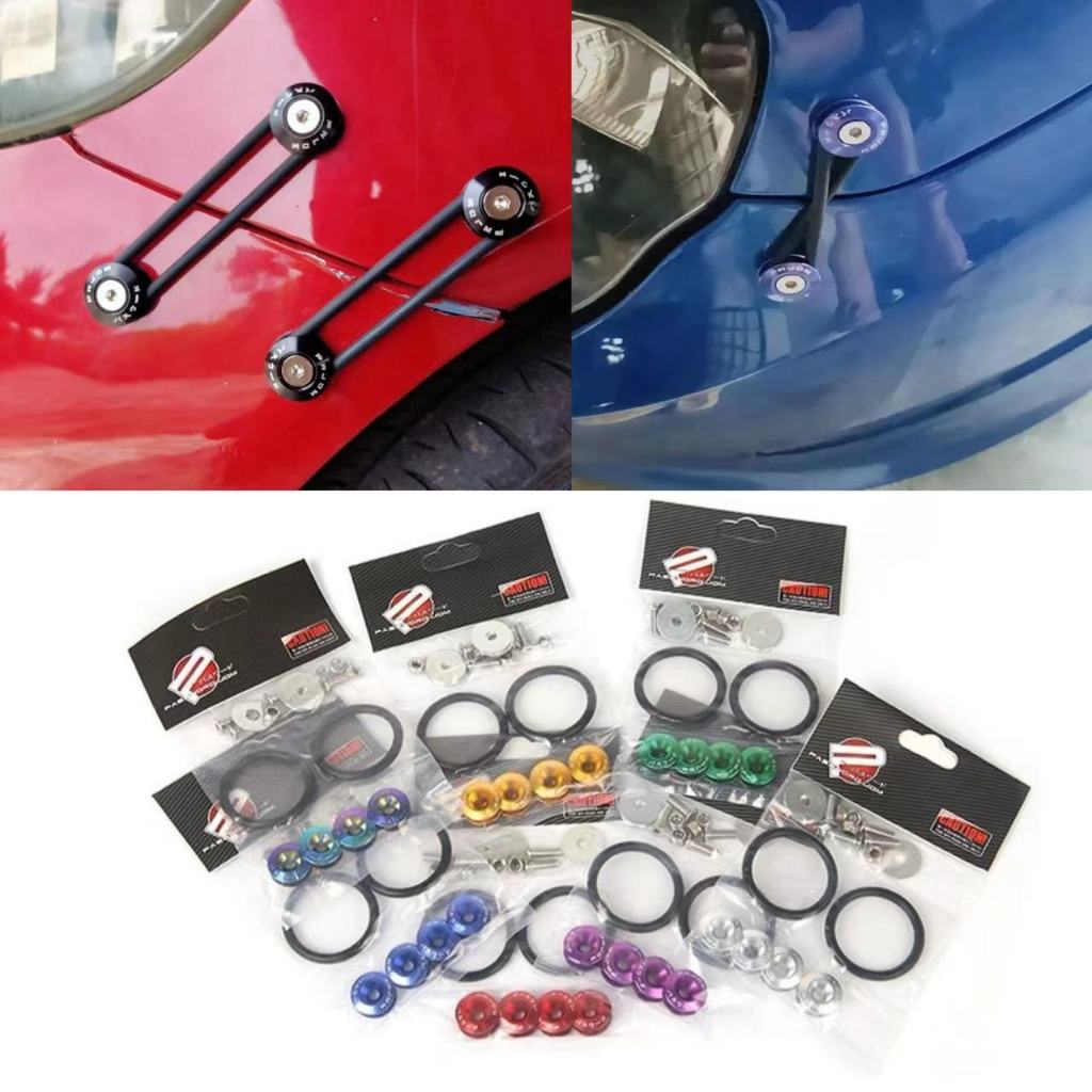 JDM Style Front Bumper Fender Aluminum Nut Screw Rubber Band Bumper ...