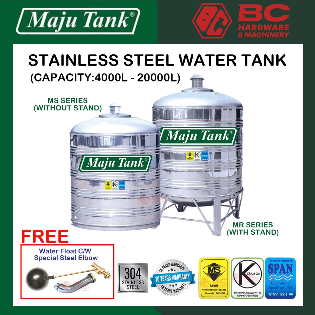 Maju Tank (4000L to 20000L) Stainless Steel Water Tank SUS 304 Food ...