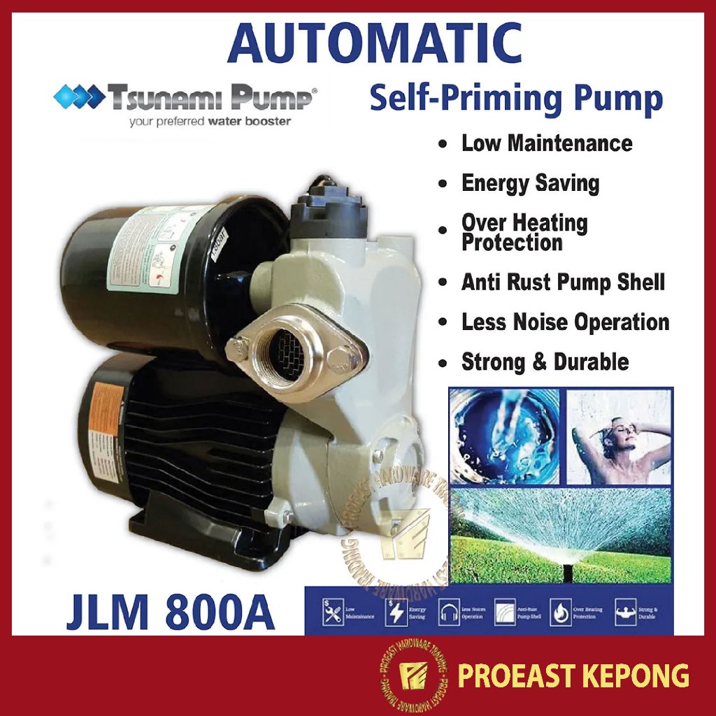 Tsunami Pump JLM 800A 800W Intelligent Automatic Self-Priming Jet Pump ...