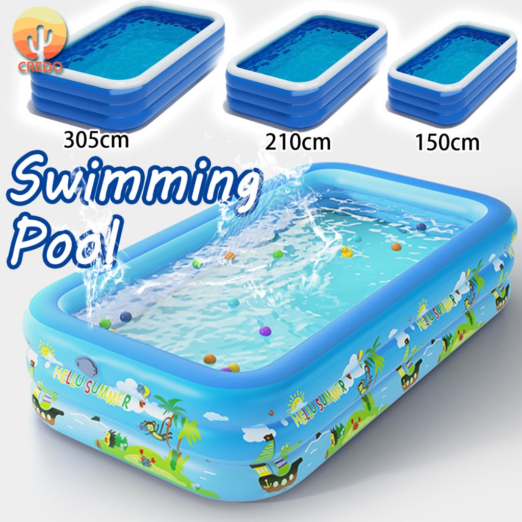 Inflatable 3 Rings Swimming Pool Kids Kolam Mandi Budak Kolam Mandi ...