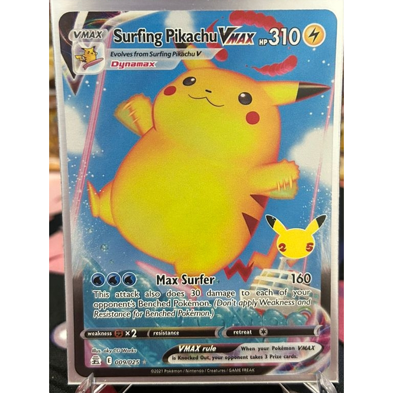 Pokemon TCG 25th Anniversary Celebrations - Surfing Pikachu VMAX - 9/25 ...