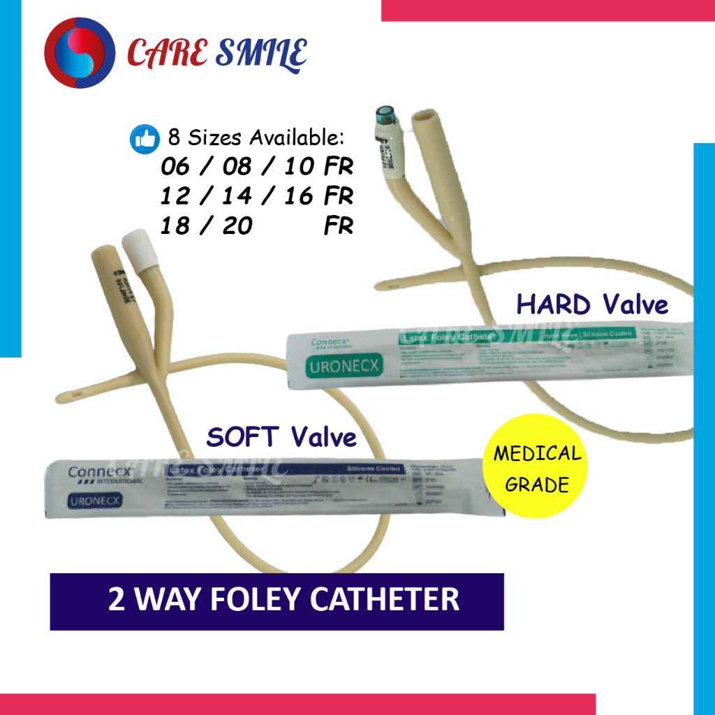 FOLEY CATHETER Latex Silicone Coated 2 Way 12FR 14FR 16FR 18FR 30ml ...