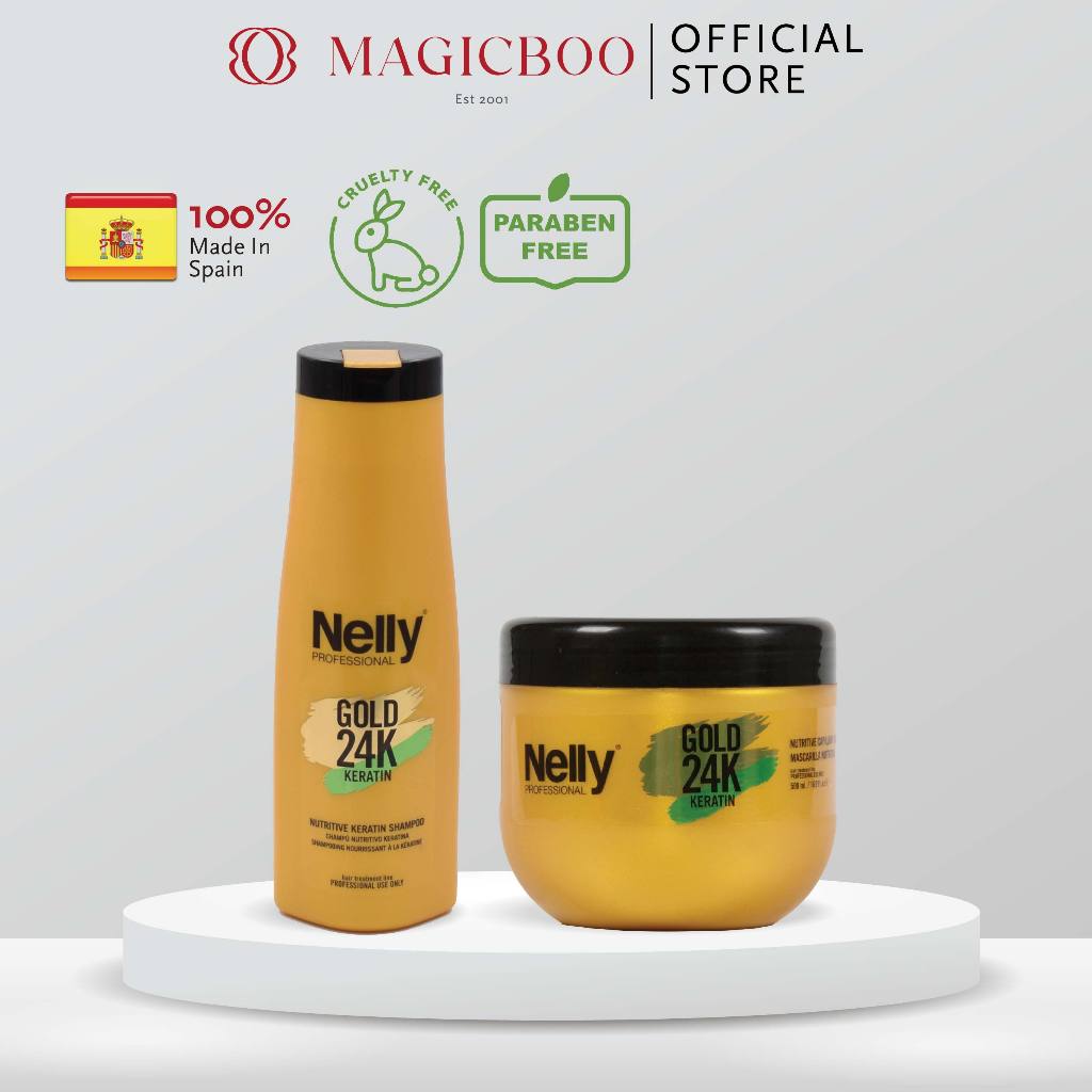 Magicboo Nelly Professional Gold 24K Nutritive Keratin Shampoo (400ml ...