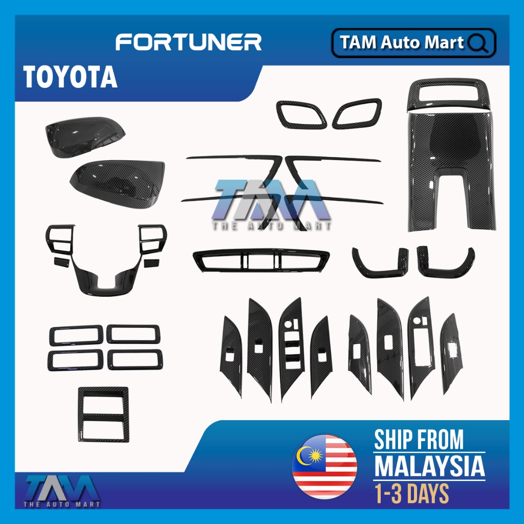 Toyota Fortuner Interior Exterior Decoration Carbon Fiber Design Trim ...
