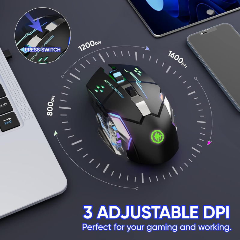 (IN STOCK) Wireless Mouse 2.4G Computer Mouse Laptop USB Rechargeable ...