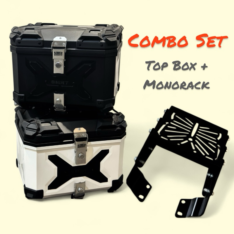 SMRT COMBO SET TOP BOX 45L + Monorack Lipat Y15 Y16 RS150 RSX LC135 V1 ...