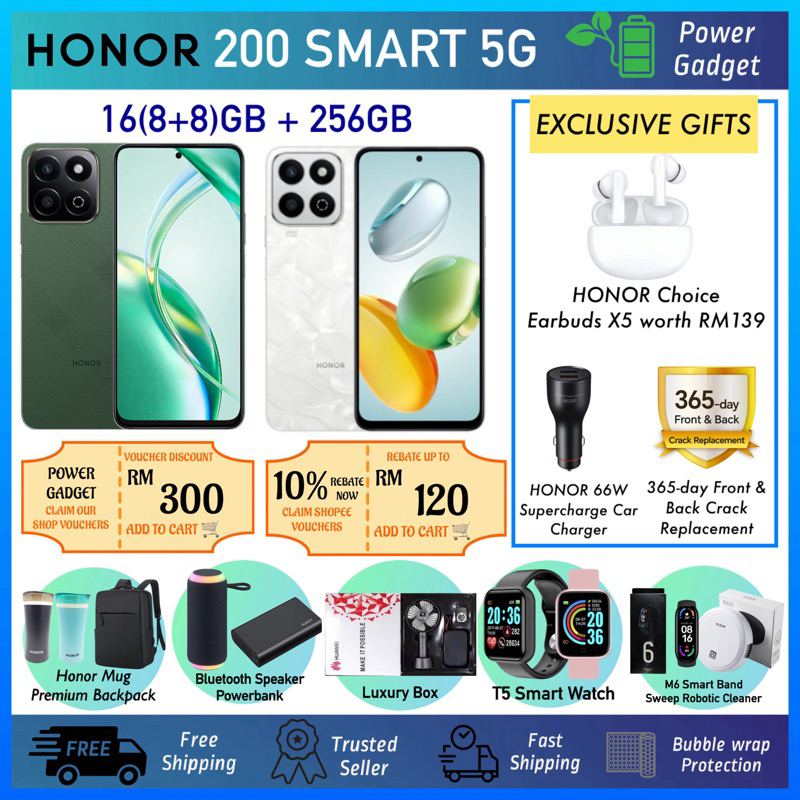 HONOR 200 Smart 5G [16(8+8)GB+256GB] 300% Extra Volume Dual Speaker ...