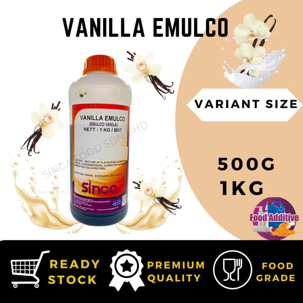 (HALAL) Vanilla Emulco (500G,1KG) - FOOD GRADE (Ready Stock) | Shopee ...