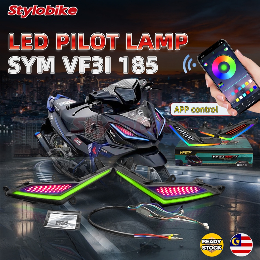 SYM VF3I 185 Mata Gaban Signal Light RGB Lamp Lampu Dada RGB Bluetooth ...