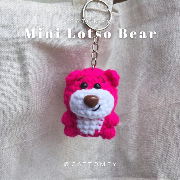 CATOMEY Mini Lotso Bear Handmade Crochet Keychain Handmade Keychain ...