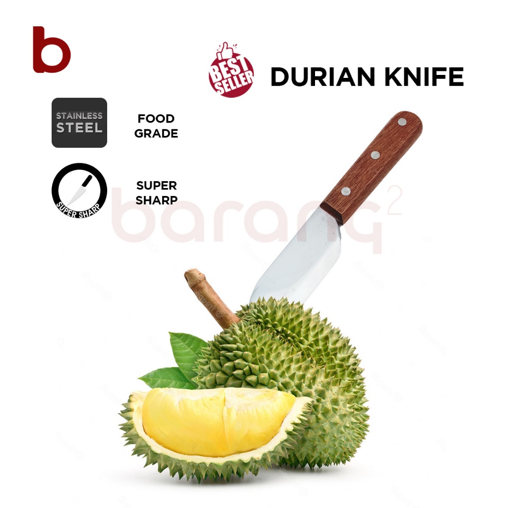 [READY STOCK] High Quality Sharp Stainless Steel Wood Hander Durian ...
