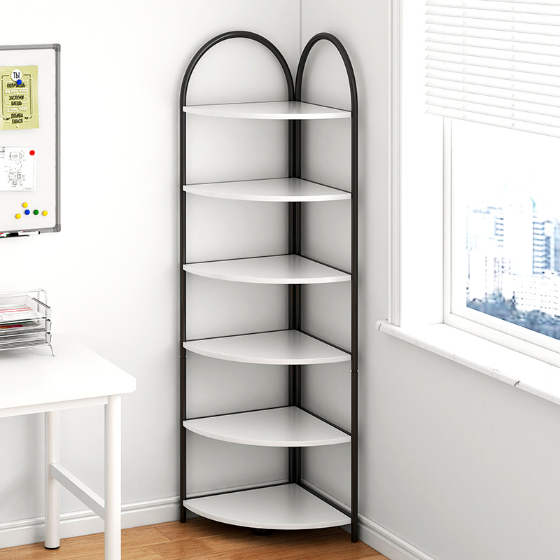 Living Room Iron Shelf with Partition Corner Shelf Home Wall Corner ...