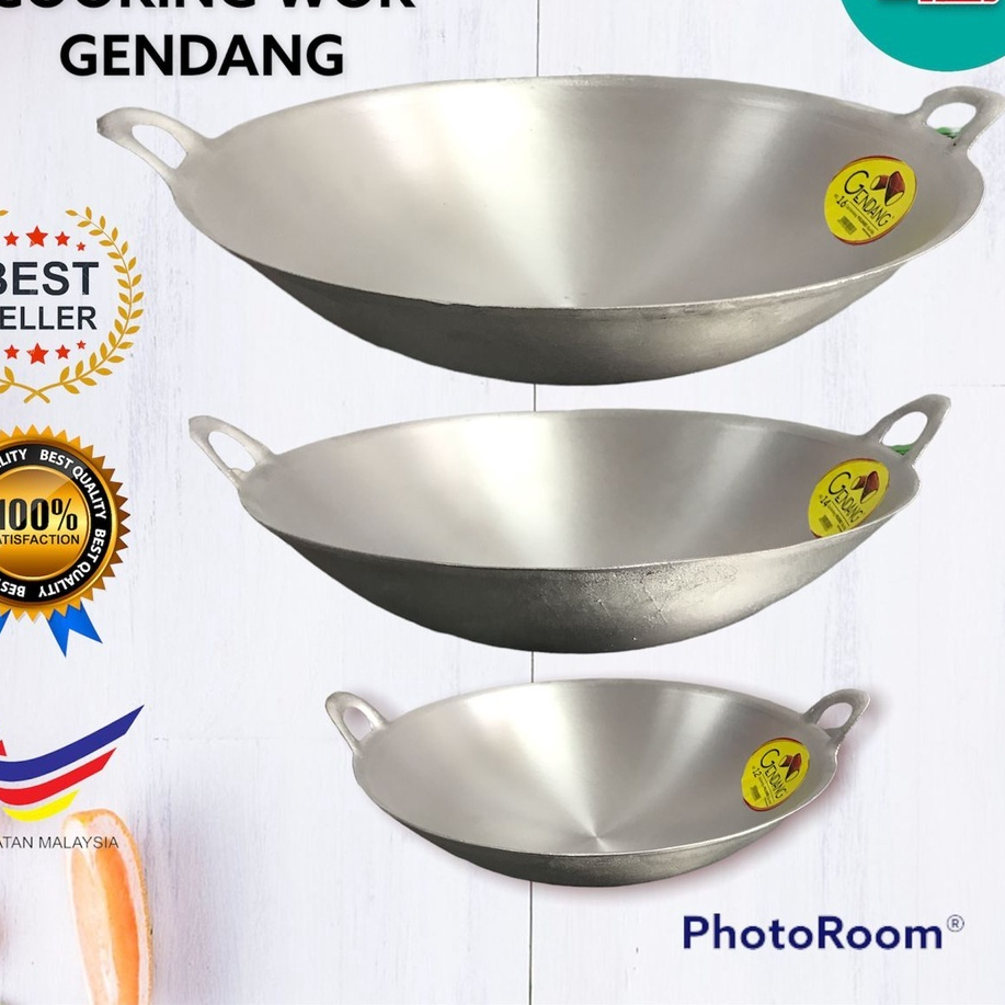 Double handle Aluminium Cooking Wok / Kuali Aluminium dua tangkai ...