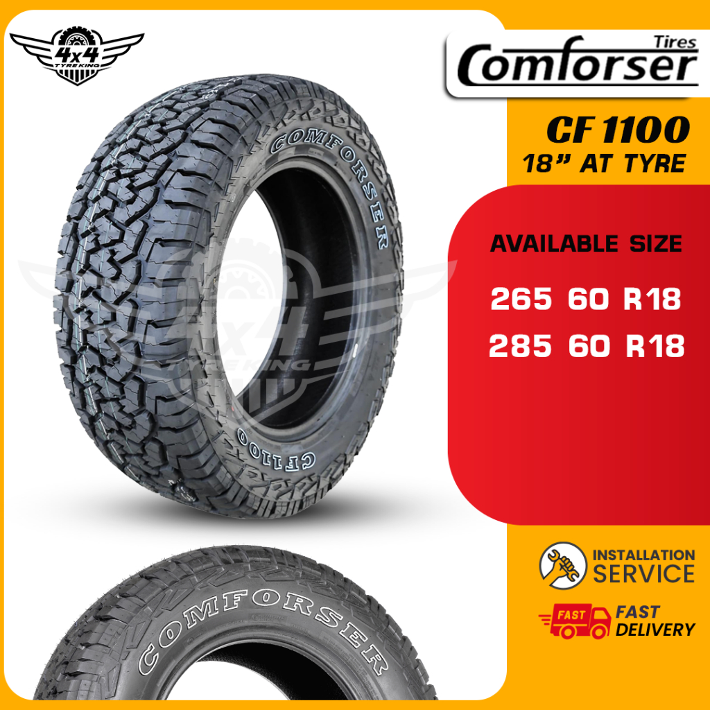 Comforser CF1100 18" AT Tyre 265 285 60 R18 All-Terrain Tire Durable 4X4 4WD (1 Tyre) | Shopee ...