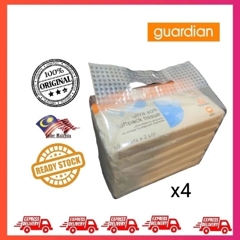 Guardian Essential ultra soft facial tissue (50sheetsx2ply x6pack ...