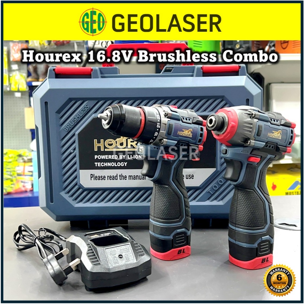 Hourex 16V Brushless Combo Cordless Drill and Impact Driver | Shopee ...
