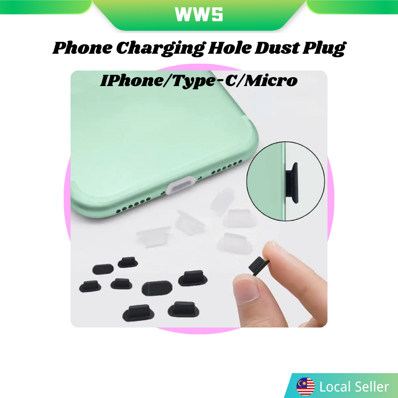 (3 PCS) All Mobile Phone Charging Hole Dust Plug (IPhone/Type-C/Micro ...