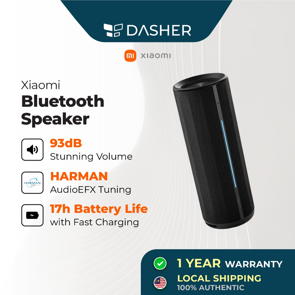 【New】Xiaomi Bluetooth Speaker Harman Tuning 93dB low bass 17h Battery ...