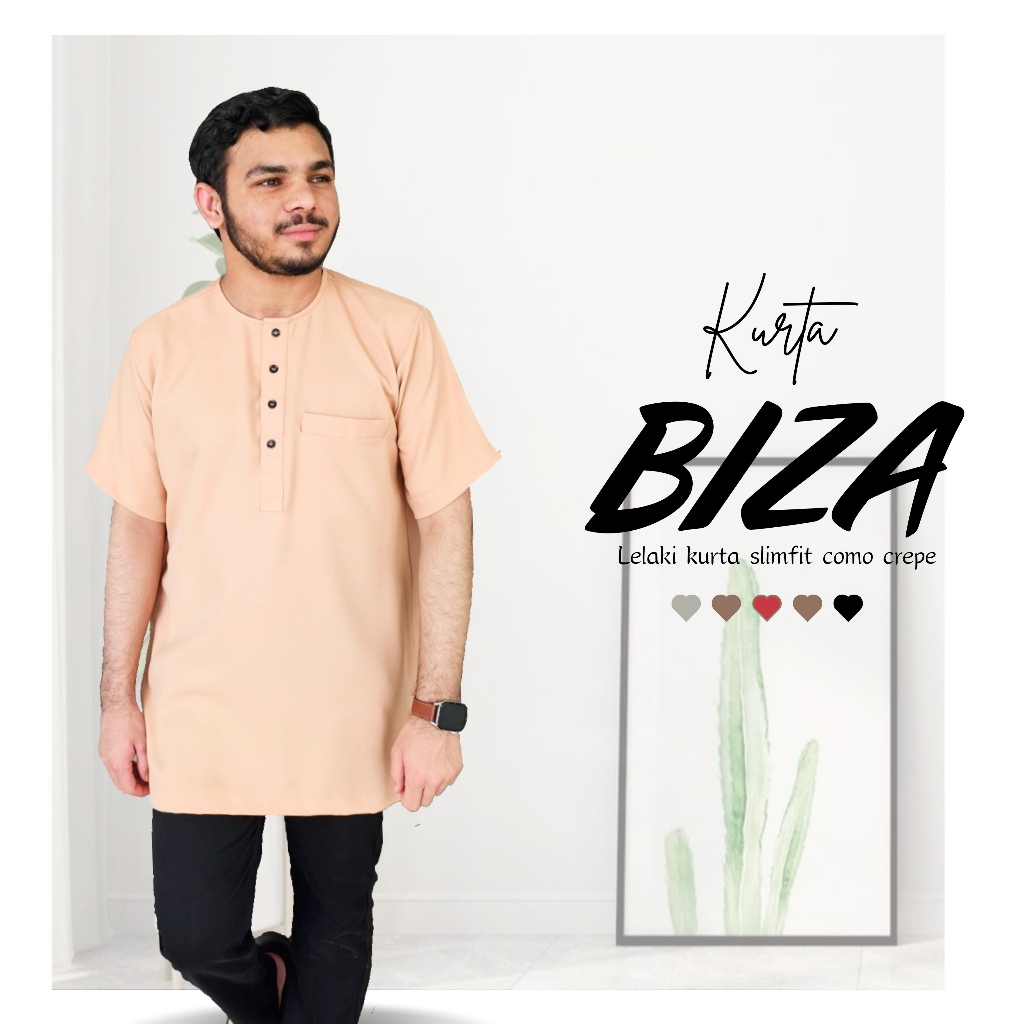 Kurta BIZA Slimfit Lelaki Muslimah Como Crepe Dewasa | Shopee Malaysia