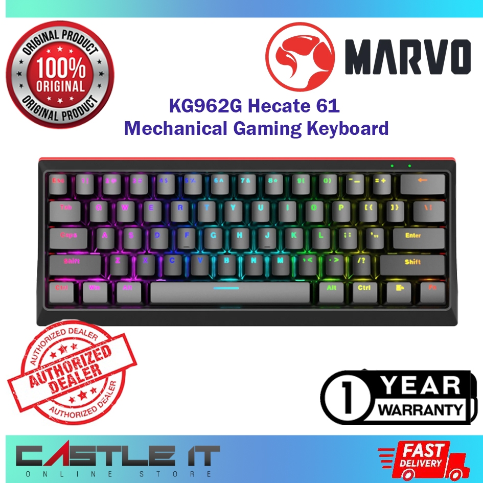 Marvo KG962G Hecate 61 Mechanical Gaming Keyboard with 61 Keys ...