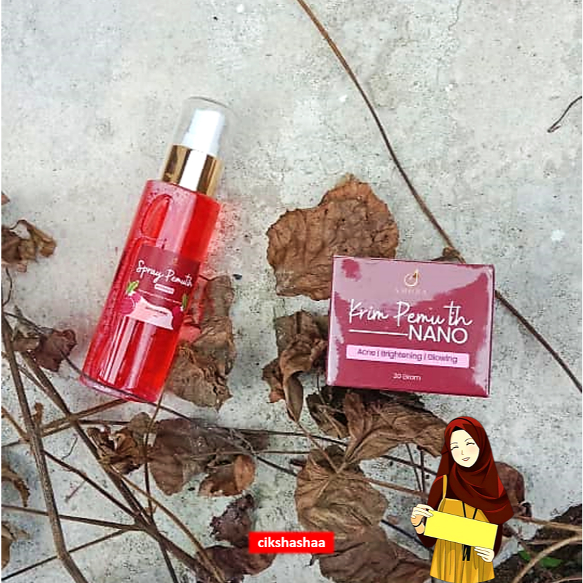 VIRAL !!! AMORA SPRAY PEMUTIH & KRIM ORi - GLOWING SPRAY , SETTING ...