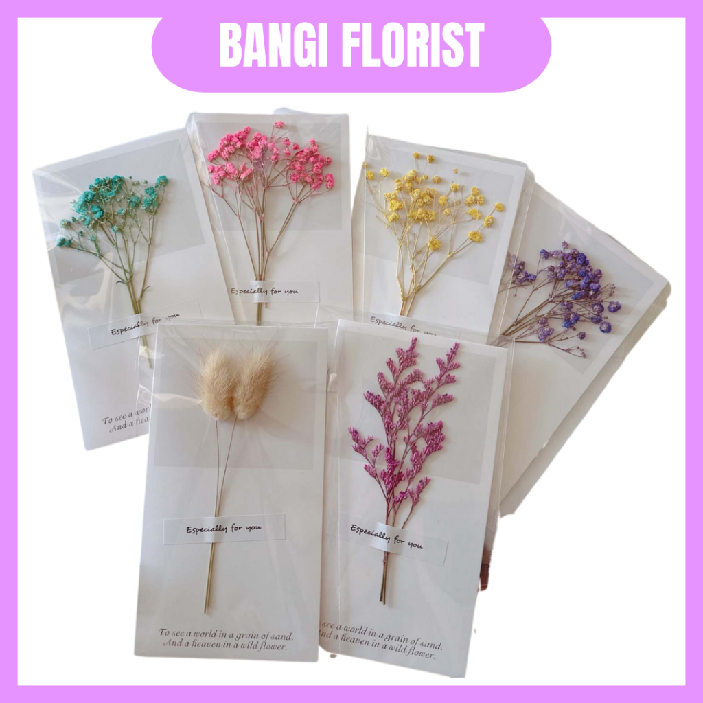 (32PCS) DRIED FLOWER CARD Love Kad Hati Kad Ucapan Gift Greeting Best ...