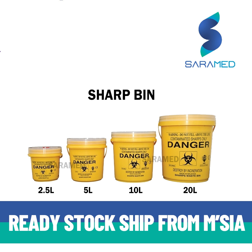 SHARP BIN 2.5L / 5L / 10L / 20L Biohazard Medical Waste Bin | Shopee Malaysia