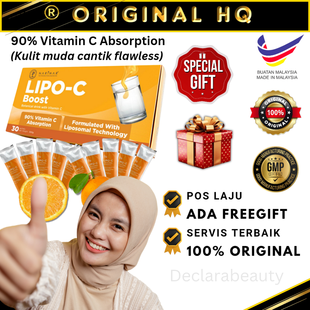 [🥇 100% ORIGINAL] NARINAR LIPO C Boost Botanical Vitamin C Liposomal Technology (30 Sachets ...