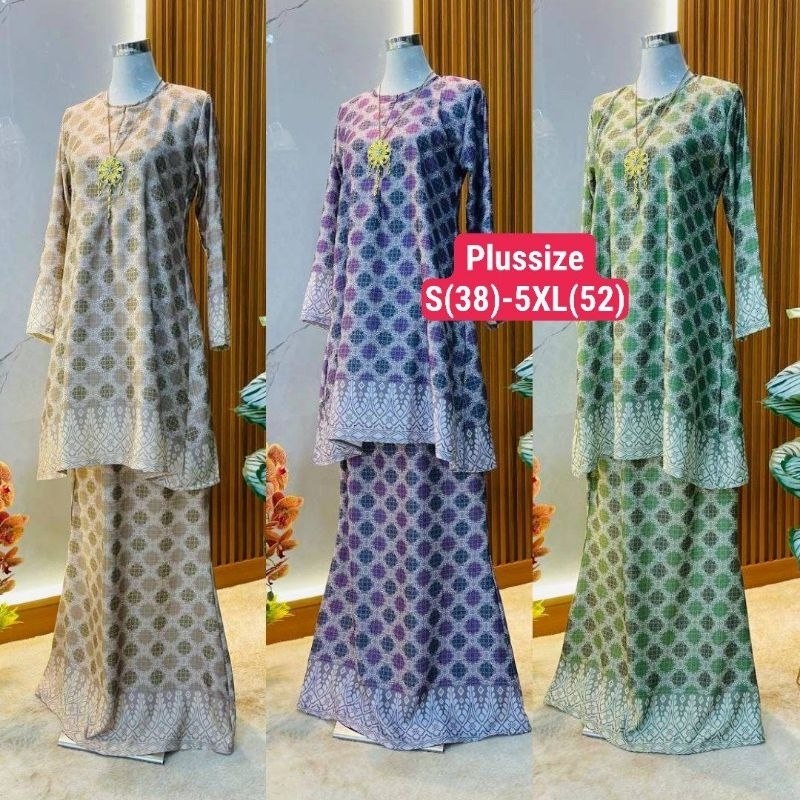 Baju kurung moden songket plussize baju kurung S-5XL baju kurung murah. | Shopee Malaysia