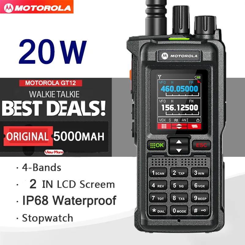 20W High Power Motorola Walkie Talkie 50Km Radio GT12 TYPE-C Charge ...