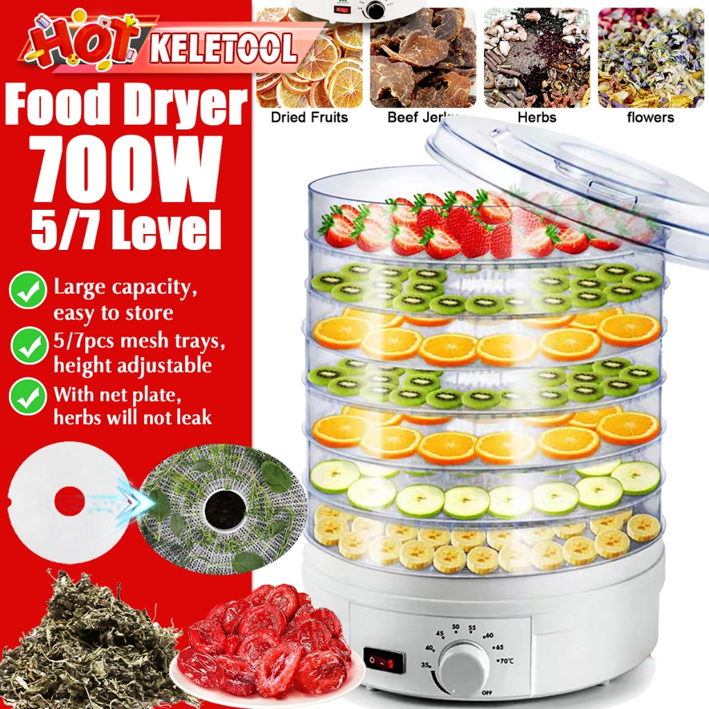 700W Healthy Food Dehydrator Fruit Vegetable Herb Meat Drying Machine ...