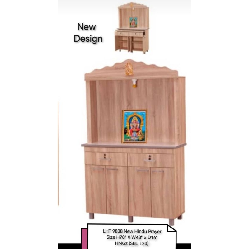 Siap Pasang Lampu LHT Model : 4808 Indian Altar Prayers Cabinet / Hindu ...