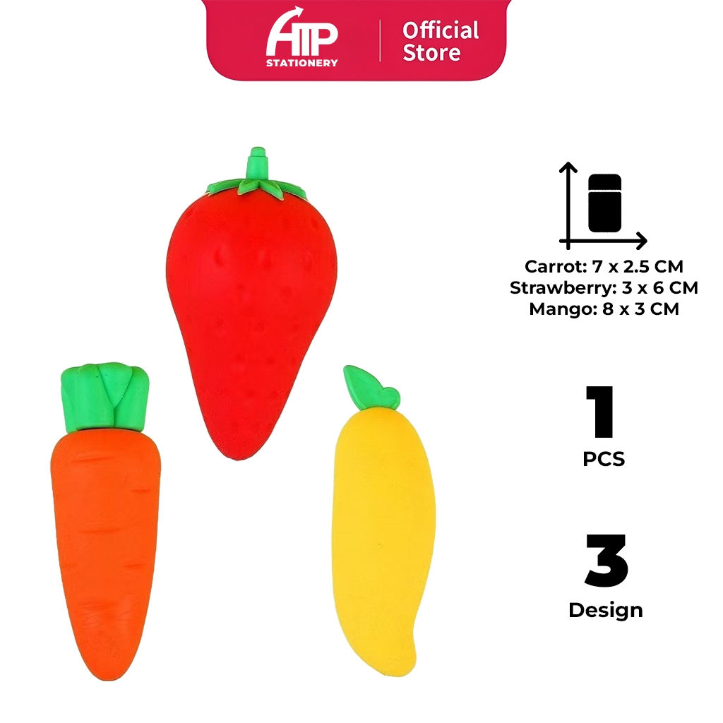 Creative Big Fruit Eraser Big Carrot Strawberry Mango Student Study ...