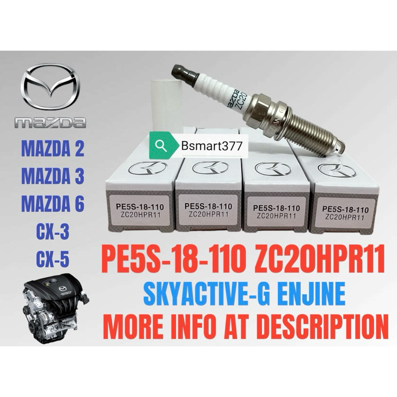 Mazda iridium spark plug mazda 2/3/6/cx3/cx5/biante skyactive-g enjine ...