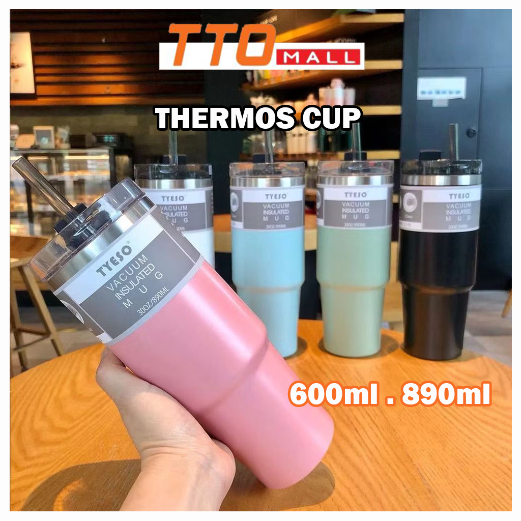 [TTO] THERMOS THERMAL CUP WITH STRAW 304 STAINLESS STEEL THERMOS CUP ...
