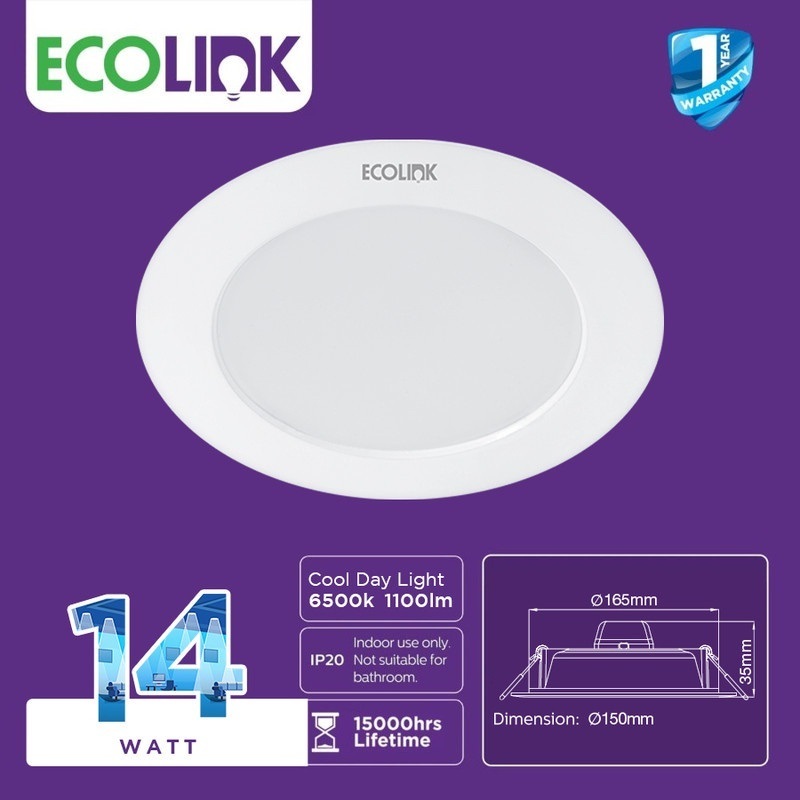 Ecolink 6" 14w LED Downlight 6500K 4000K 3000k / 4inch 7Watt 6inch 14 ...