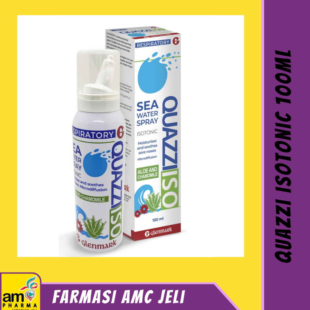 GLENMARK Quazzi iso(isotonic) SEA WATER NASAL SPRAY 100ml -Spray untuk ...