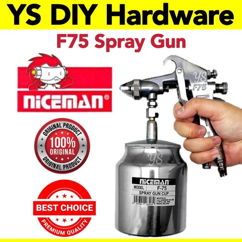 Niceman F75 Spray Gun Air Spray Gun Pneumatic Paint Spray Gun 1.5mm ...